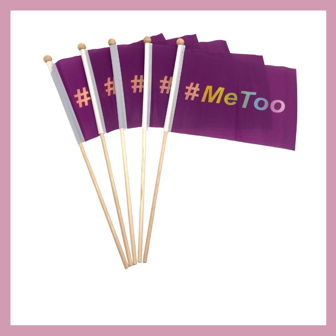 Hand Flag Me Too Hand Flag 5 Pack Wooden Pole - Etsy