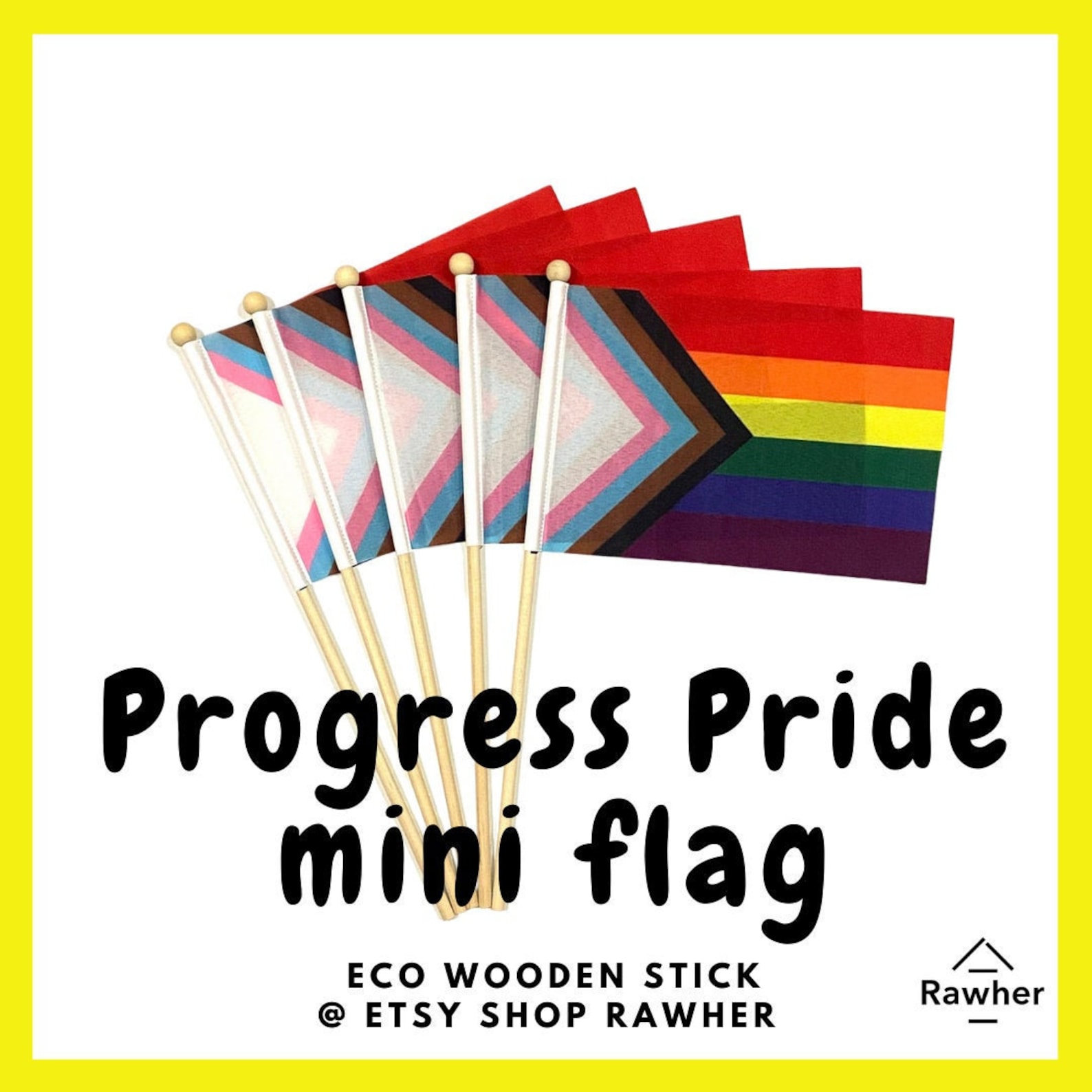 Progress Pride Mini Flag Eco Friendly | Etsy