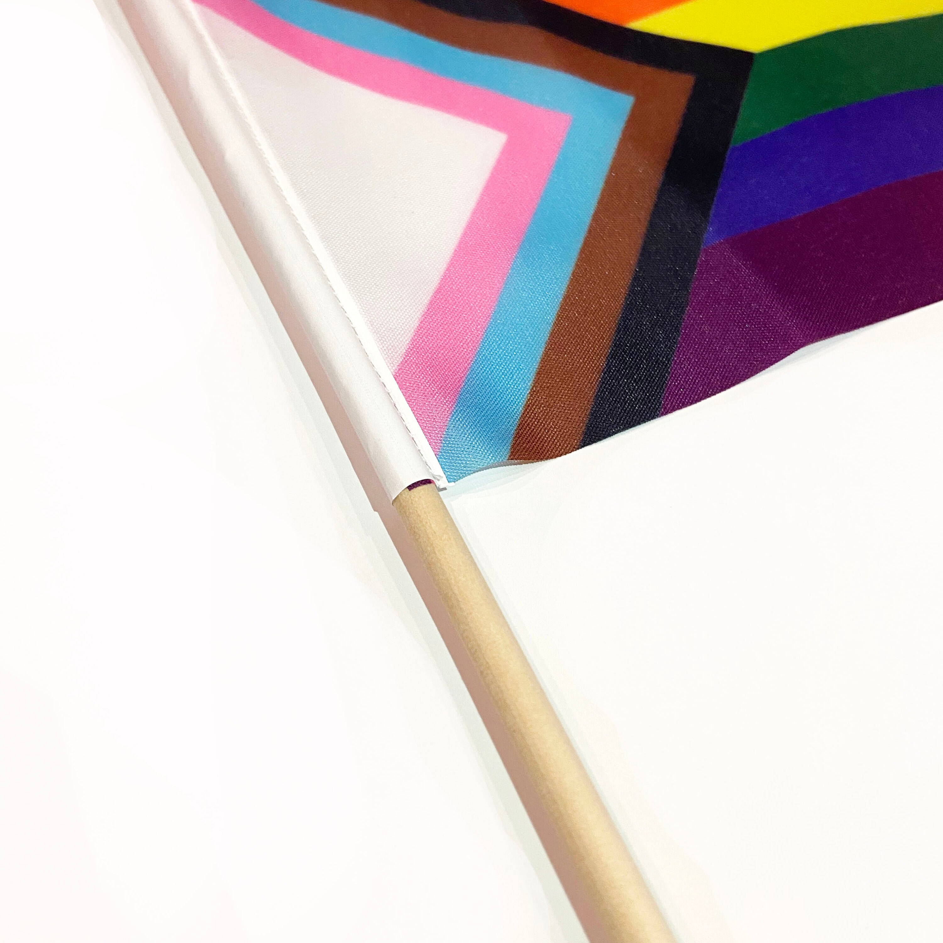 Pride Hand Flag Progress Pride Eco Hand Flag Wooden Pole - Etsy