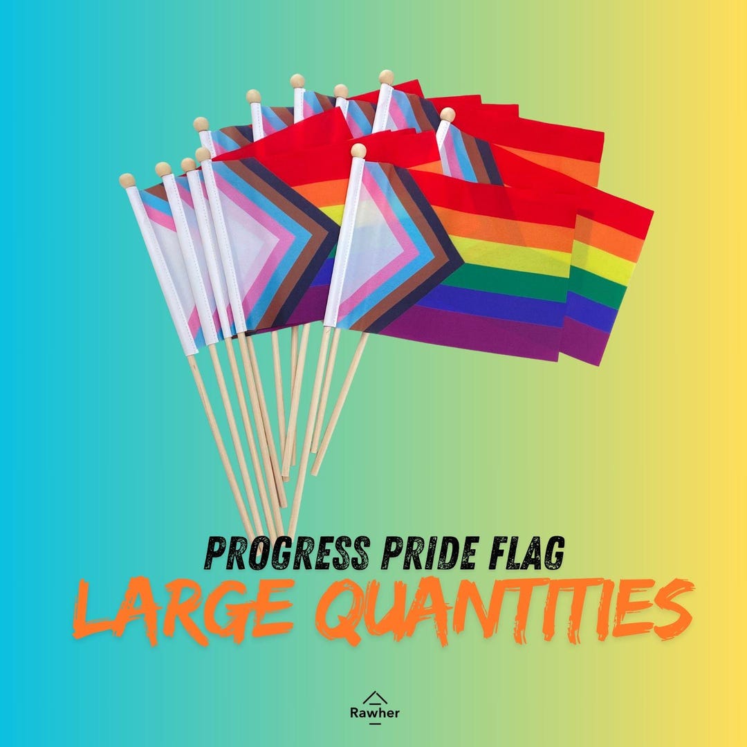 Progress Pride Hand Flag Large Quantities for Event and March Supply - Etsy