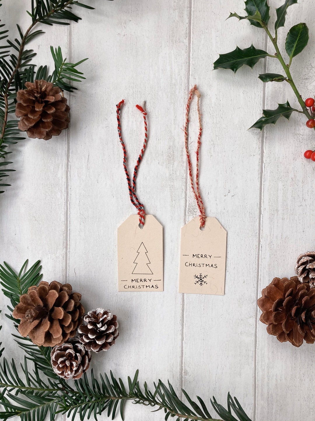 Handmade Recycled Paper Christmas Gift Tags - Sari Ribbon, Set of 10 - Etsy