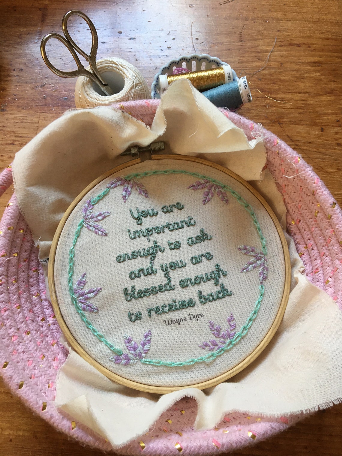 Hand Embroidery Kit - Modern Embroidery Quote - You Are Important ...