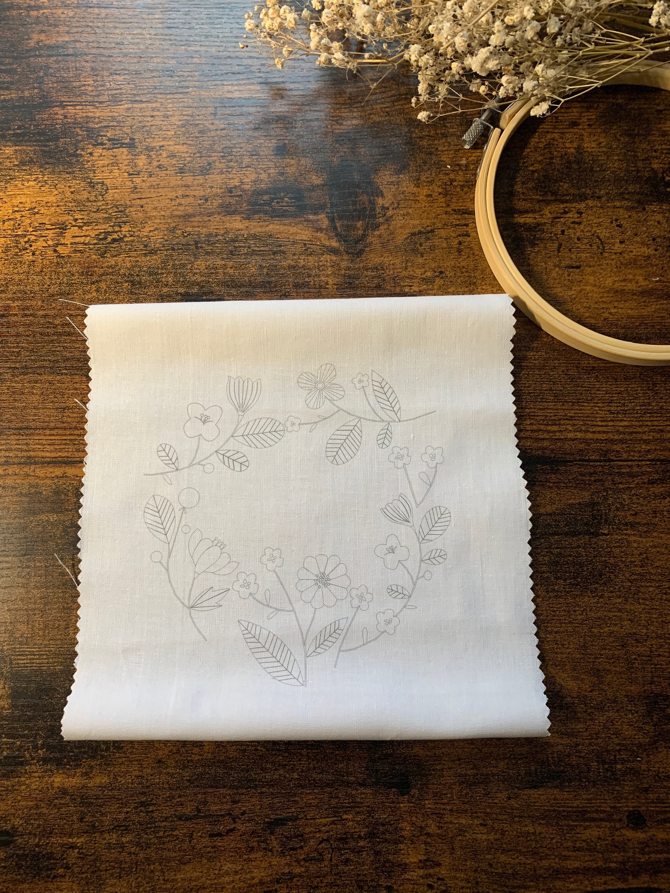 Embroidery Printed Fabric Cotton Fabric to Fit A 6 Inch Embroidery Hoop ...