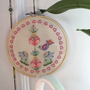 Full Flower Embroidery Kit With Embroidery Hoop Hand - Etsy