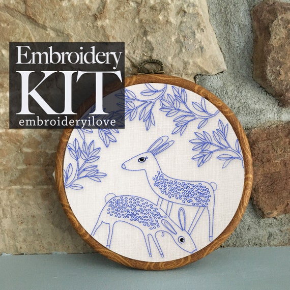 Embroidery Deer Full Embroidery Kit. Animal Embroidery Deer - Etsy UK