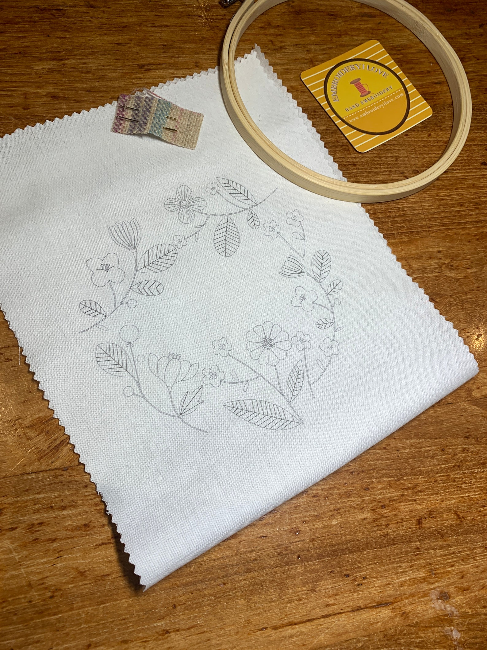 Embroidery Printed Fabric Cotton Fabric to Fit A 6 Inch Embroidery Hoop ...