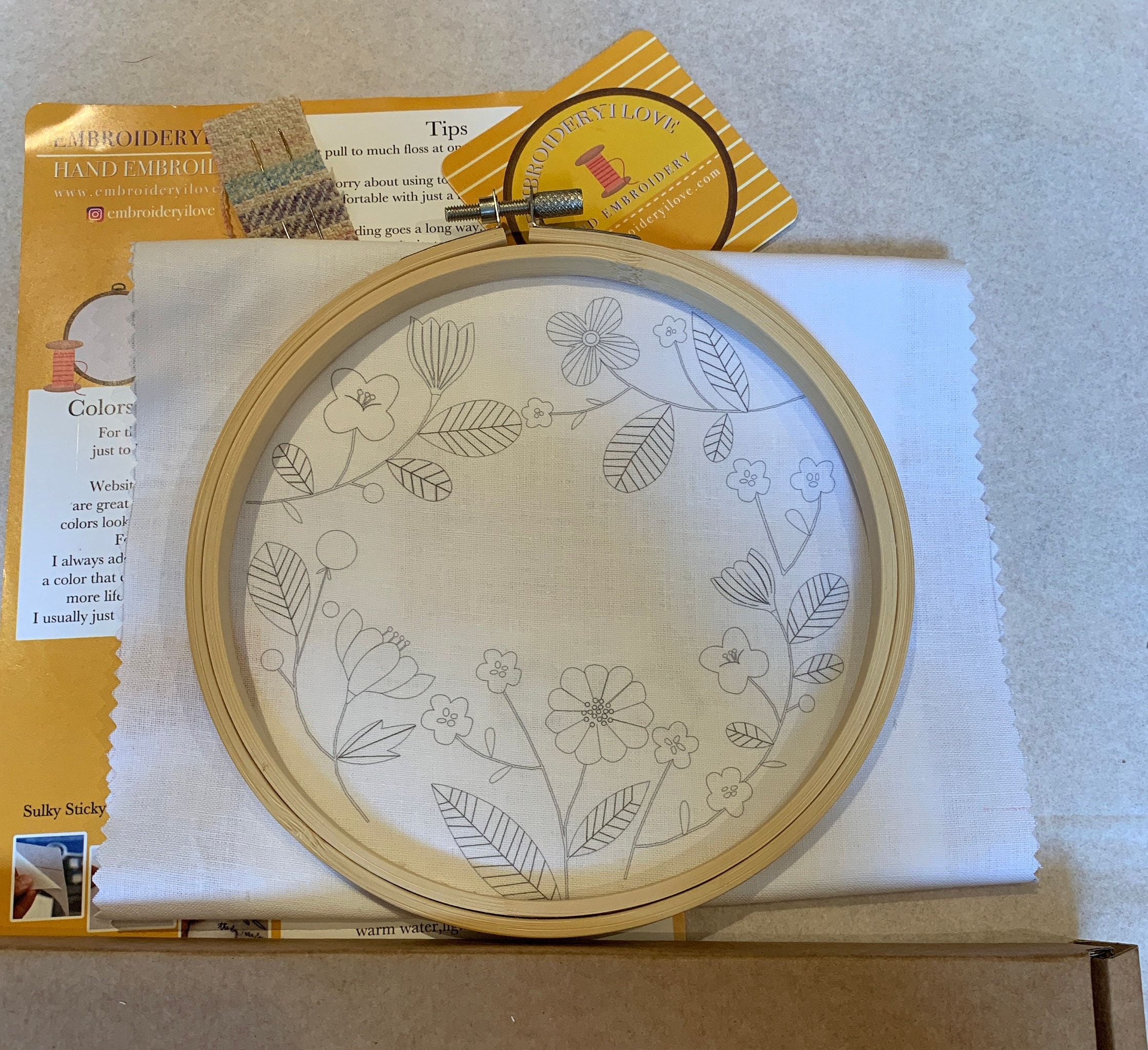 Embroidery Printed Fabric Cotton Fabric to Fit A 6 Inch Embroidery Hoop ...