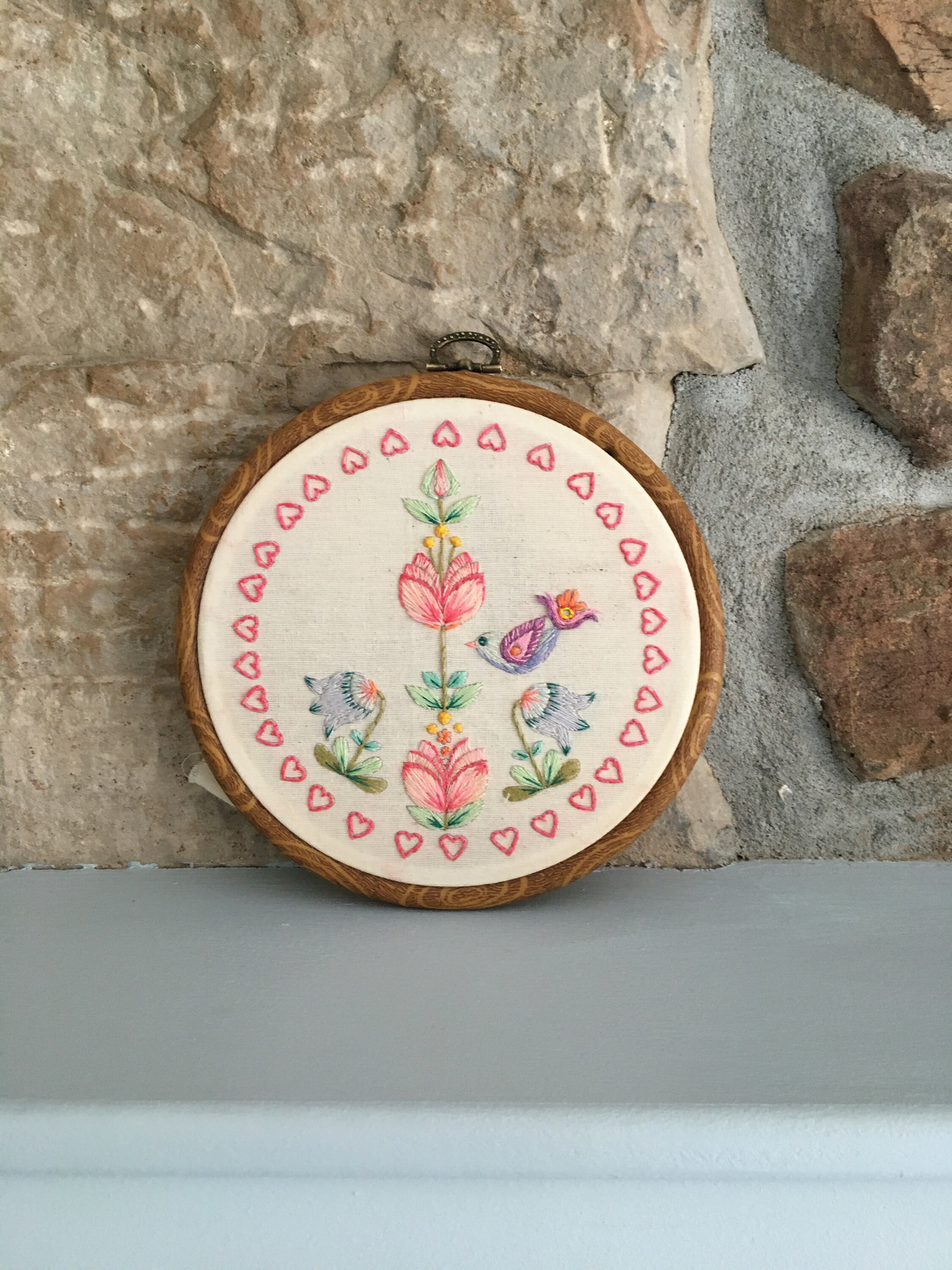 Full Flower Embroidery Kit With Embroidery Hoop Hand - Etsy