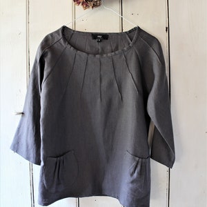 Linen Tunic | Handmade Top With Pockets - Etsy
