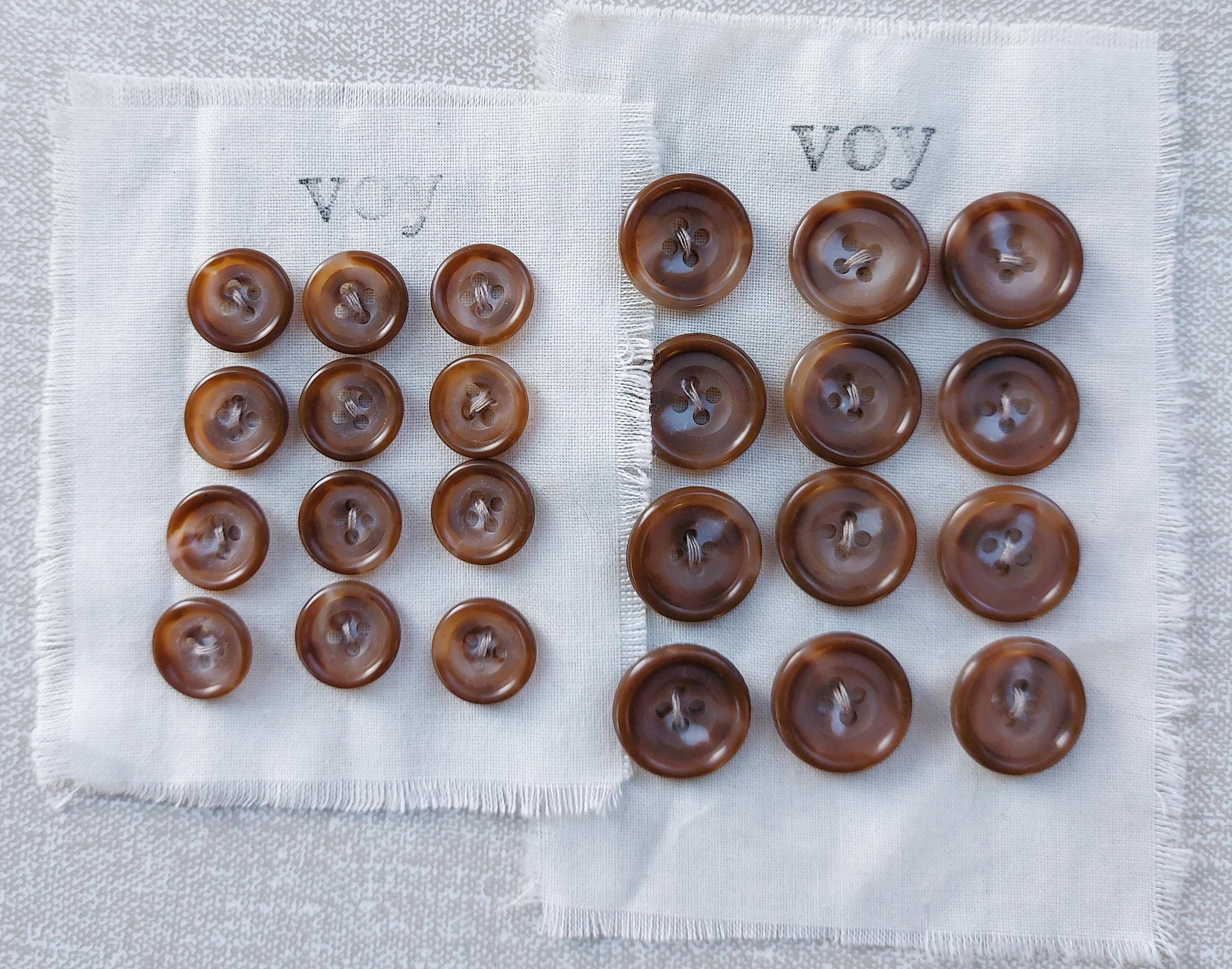 Amber Horn Buttons, High Quality Horn Buttons, 14mm 4 Hole Buttons ...