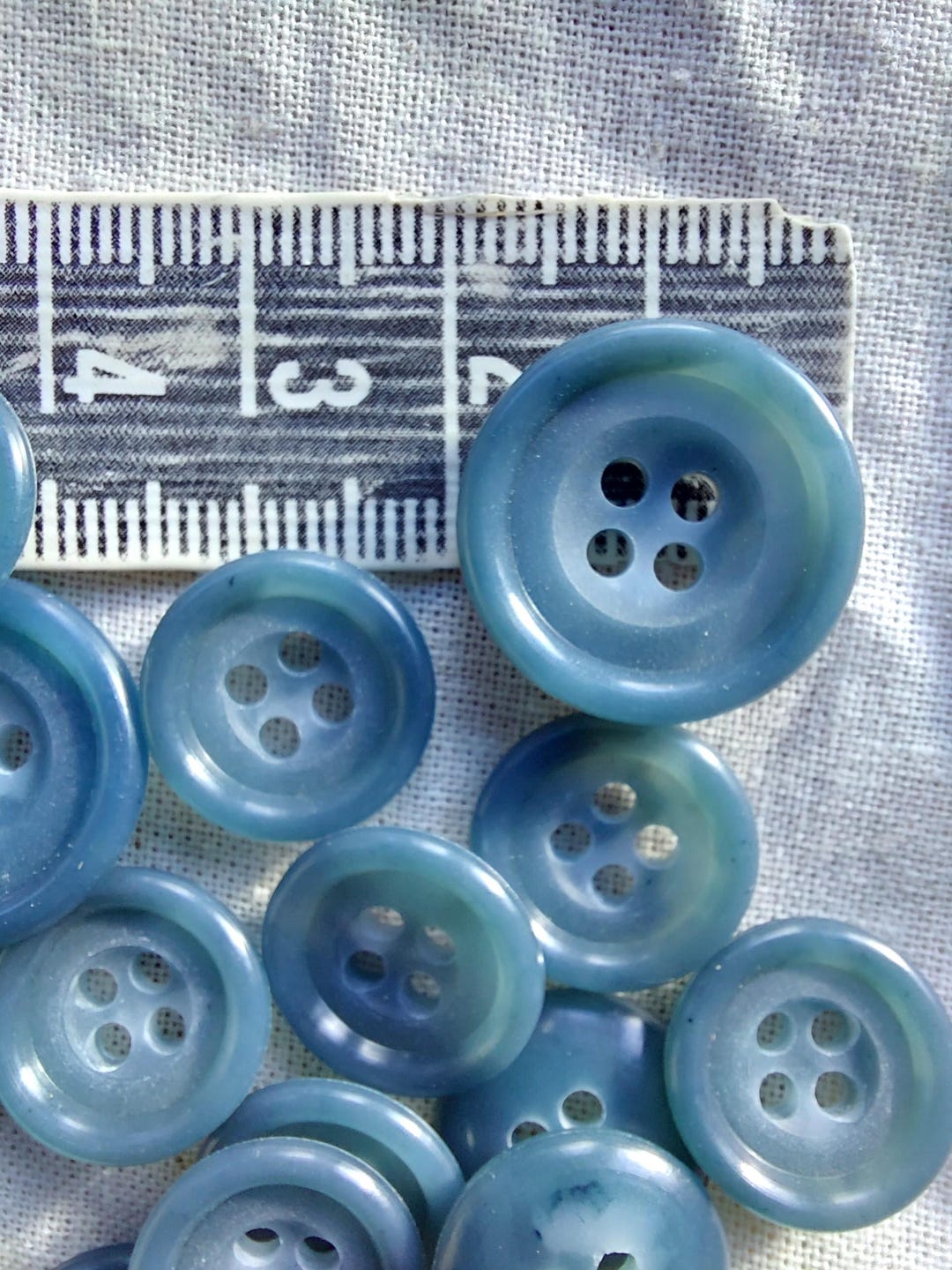 20mm Sea Blue Horn Buttons, High Quality Horn Buttons, 20mm 4 Hole ...