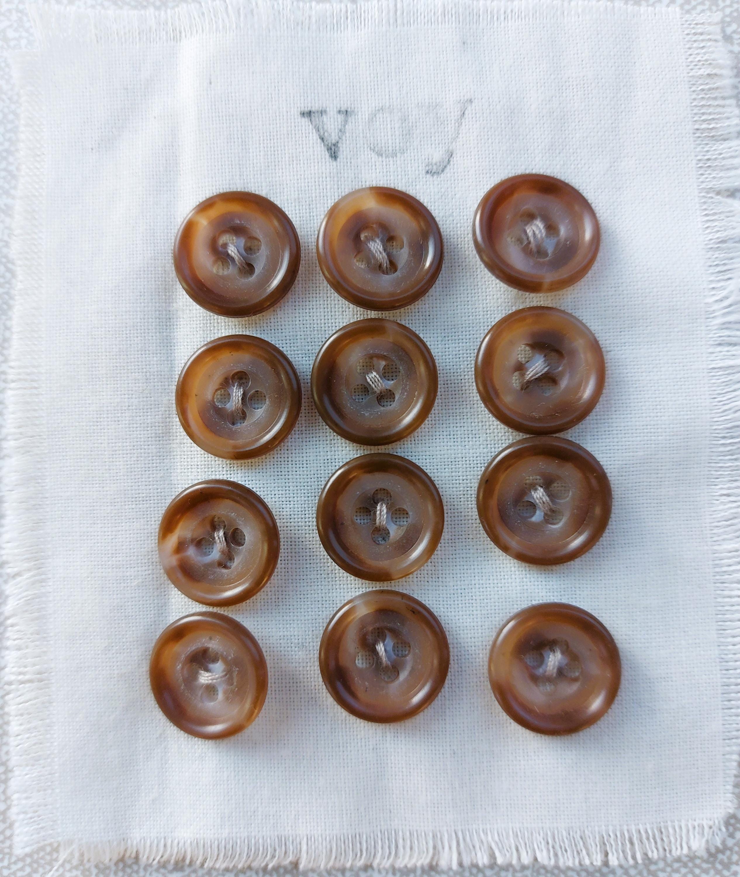 Amber Horn Buttons, High Quality Horn Buttons, 14mm 4 Hole Buttons ...