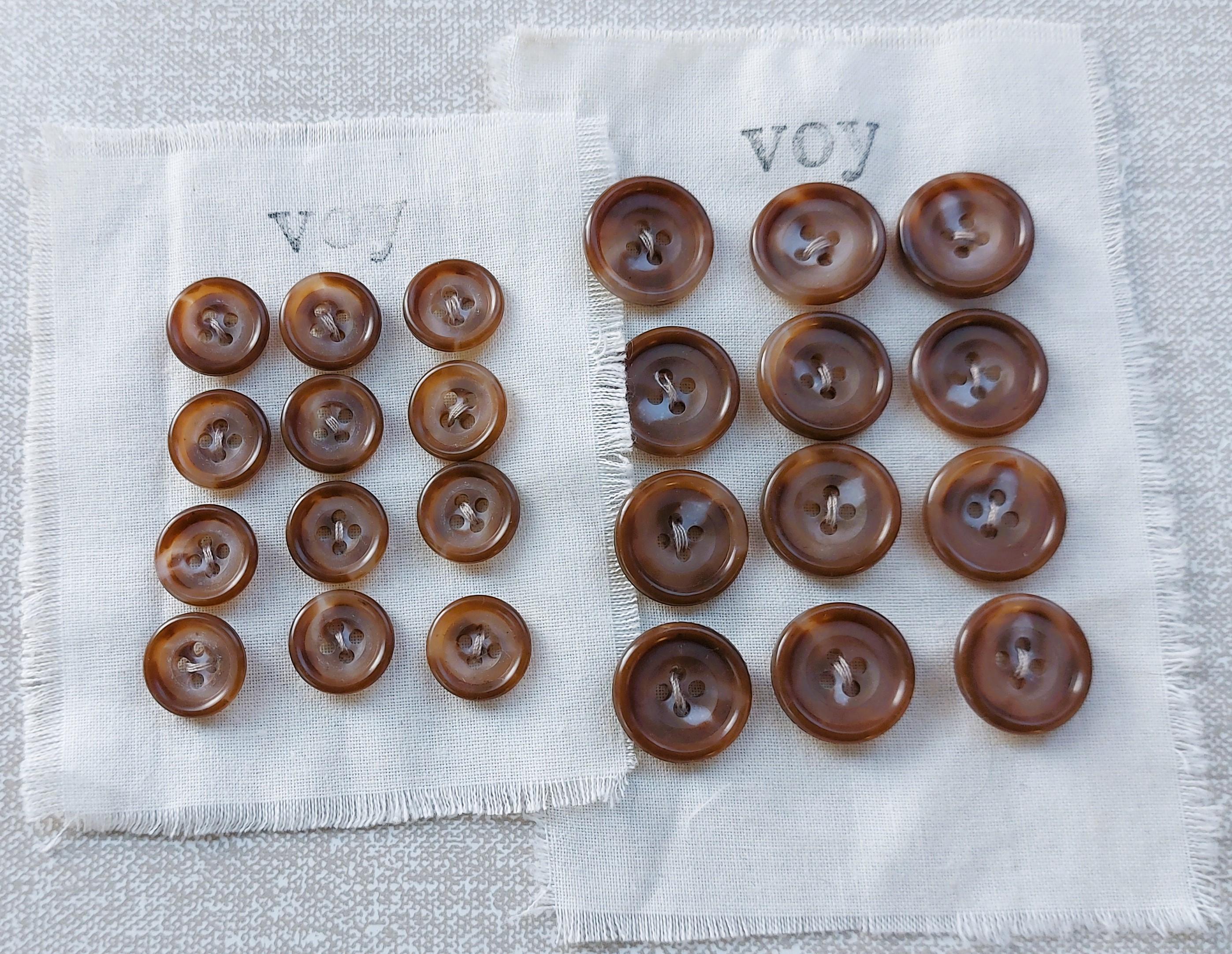 Amber Horn Buttons, High Quality Horn Buttons, 14mm 4 Hole Buttons ...