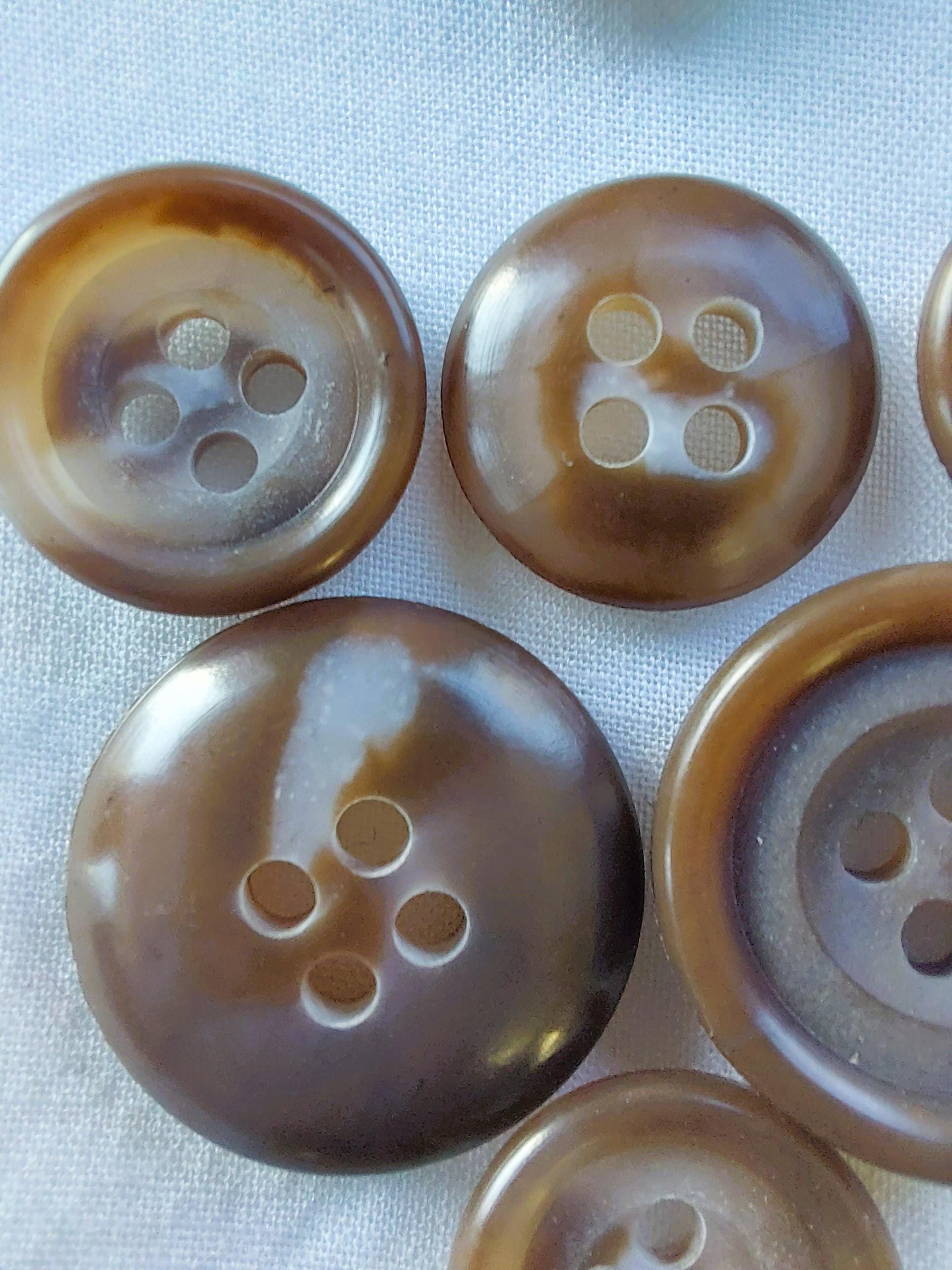 Amber Horn Buttons, High Quality Horn Buttons, 14mm 4 Hole Buttons, Horn Buttons, Tortoise ...