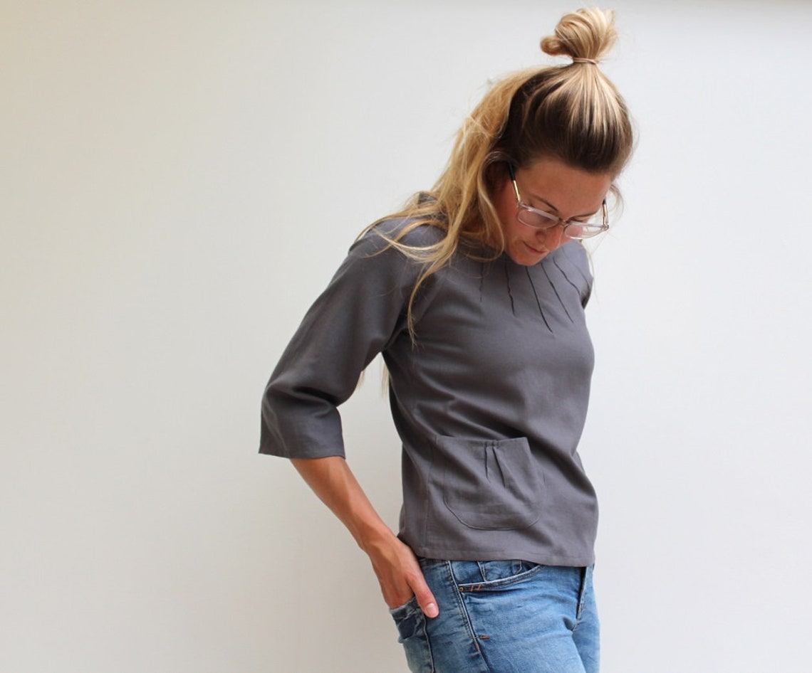 Linen Tunic | Handmade Top With Pockets - Etsy
