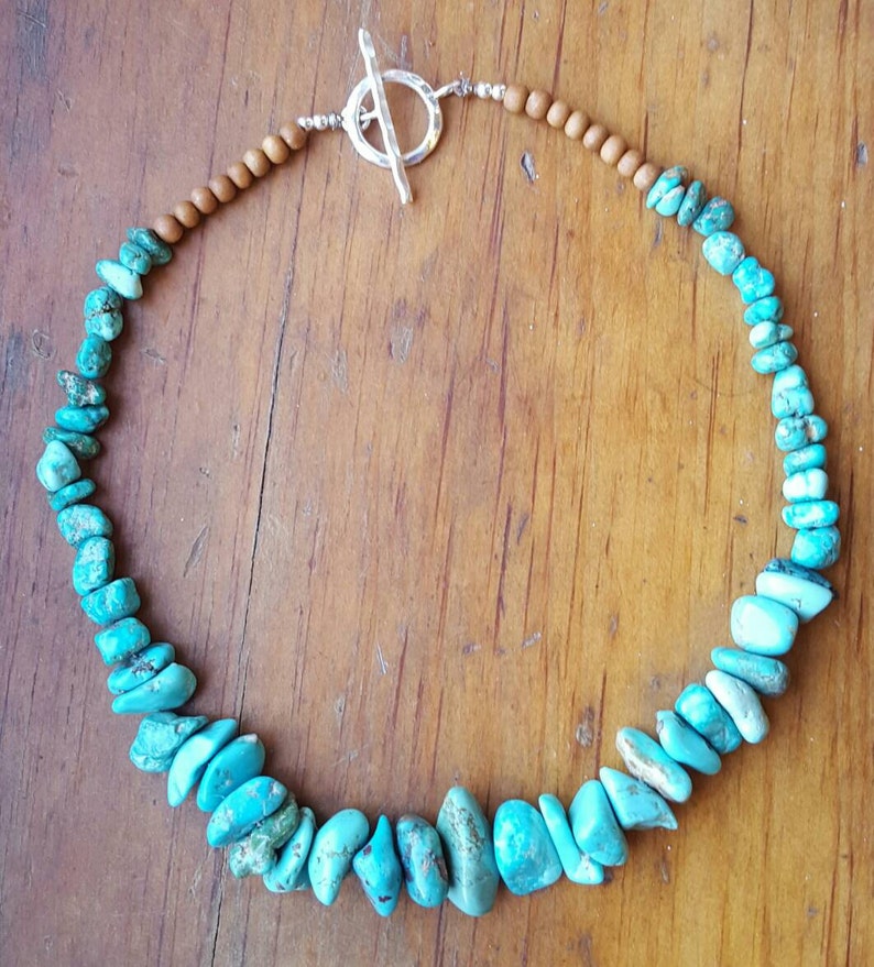 Natural Castle Dome Pinto Valley Turquoise Nugget Necklace, Kingman ...