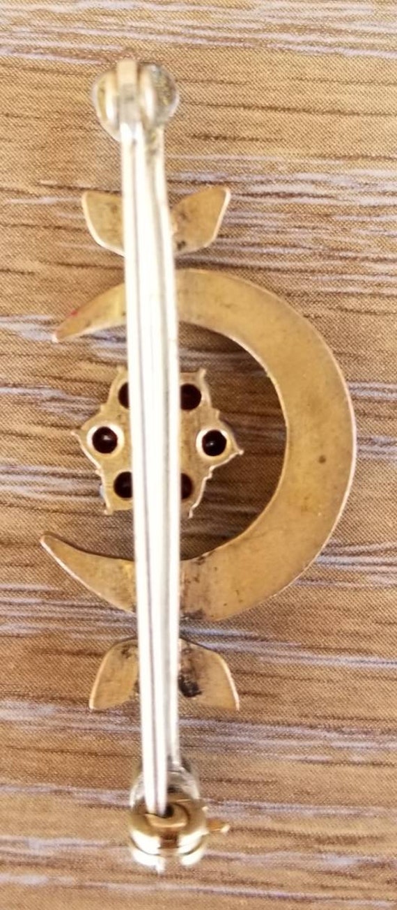 Vintage Victorian Garnet Crescent Moon Brooch, Vintag… - Gem