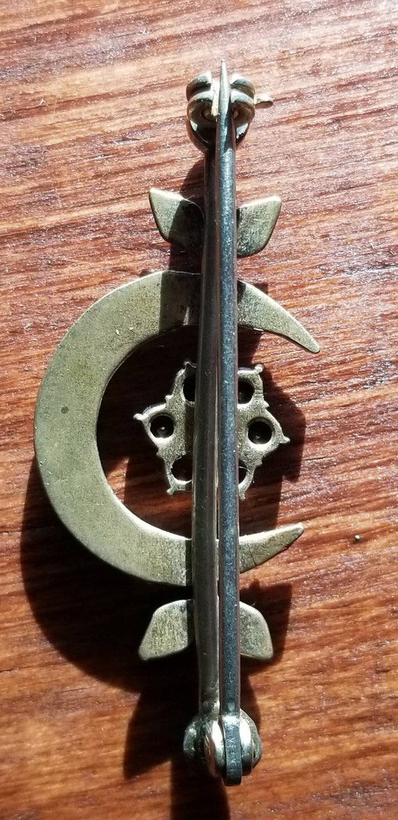 Vintage Victorian Garnet Crescent Moon Brooch, Vintag… - Gem