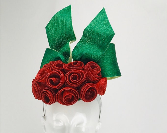 Red Rose Fascinator - Etsy