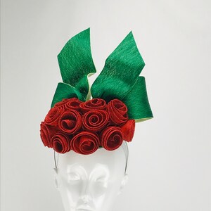 Red Rose Fascinator - Etsy