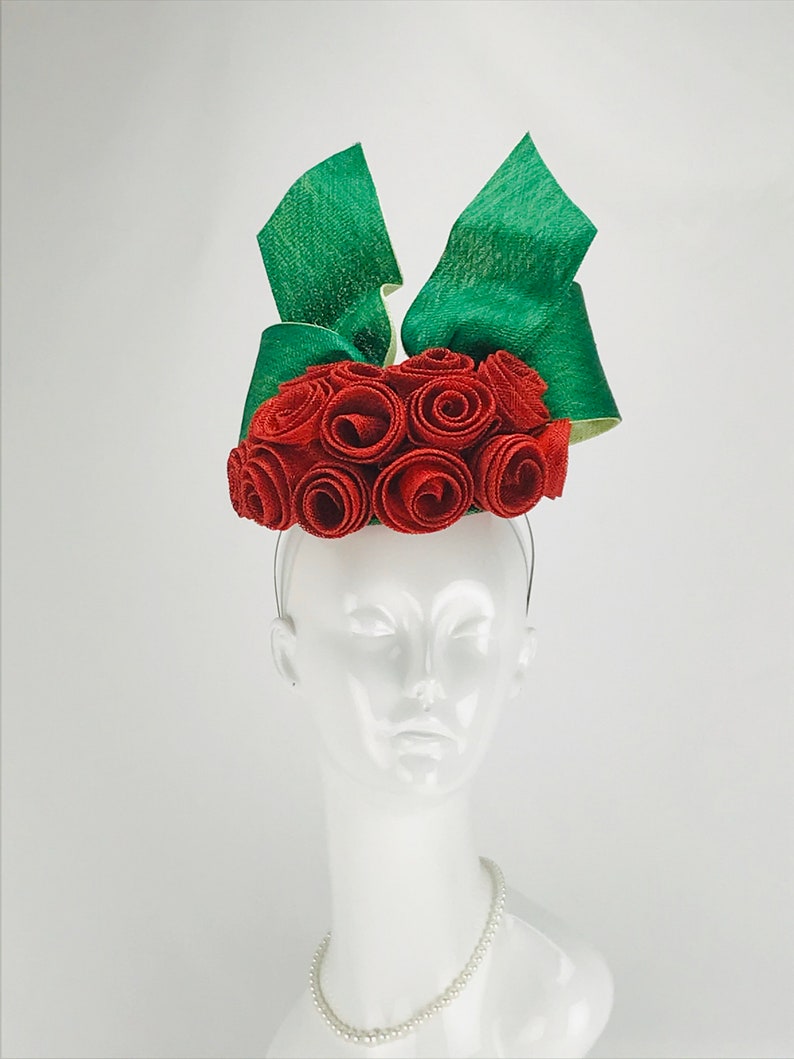 Red Rose Fascinator - Etsy