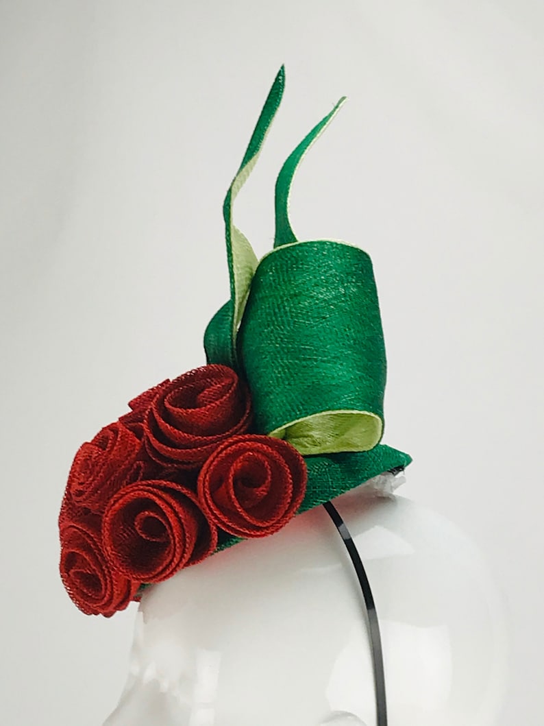Red Rose Fascinator - Etsy