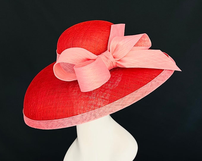 Red and Pink Kentucky Derby Hat - Etsy