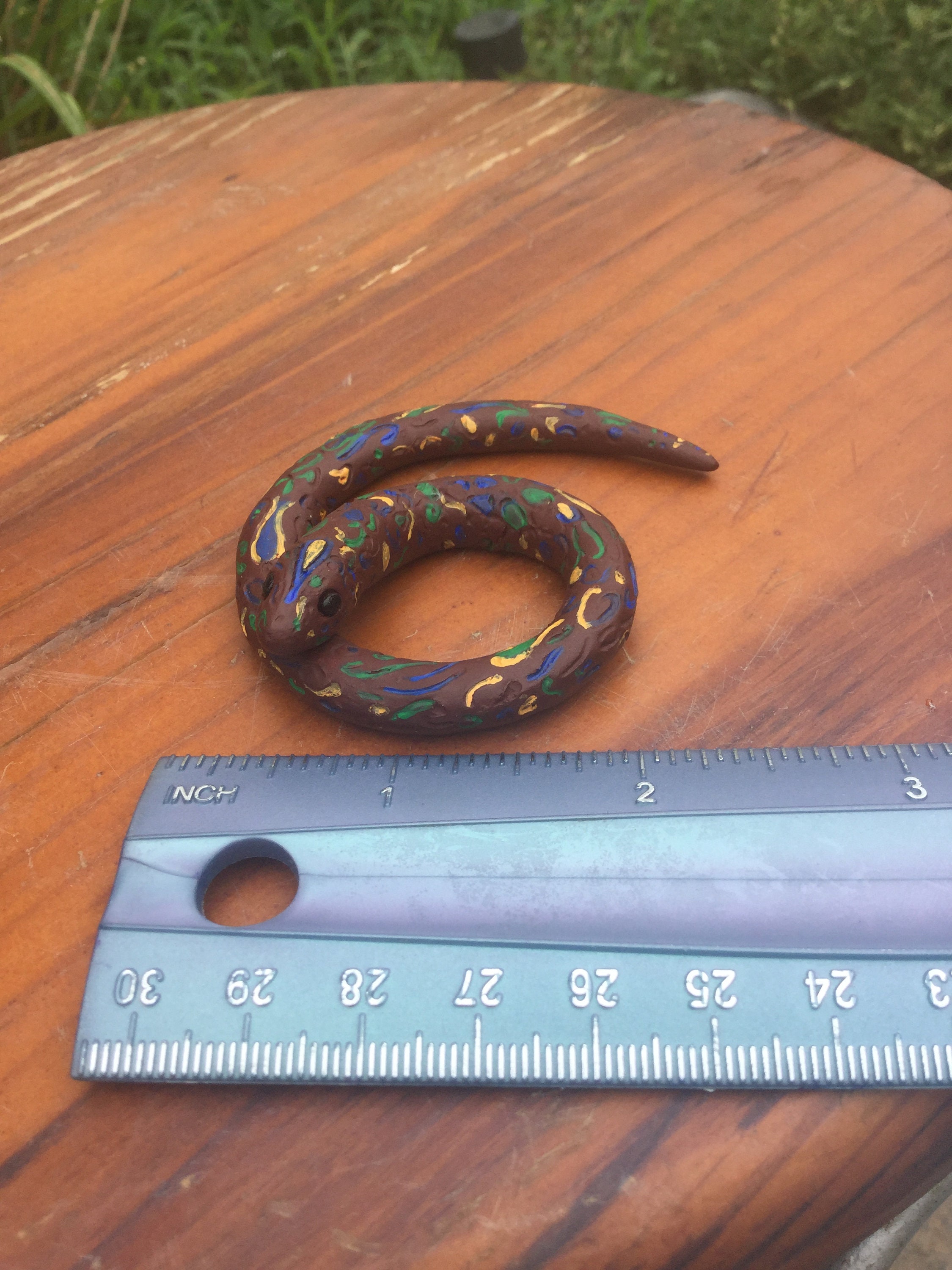 Clay Jade Marine and Amber Flecked Snake Hand-sculpted and | Etsy