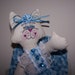 Wall Art Ballerina , Plush Ballerina , Cat Design , Handmade , Blue ...