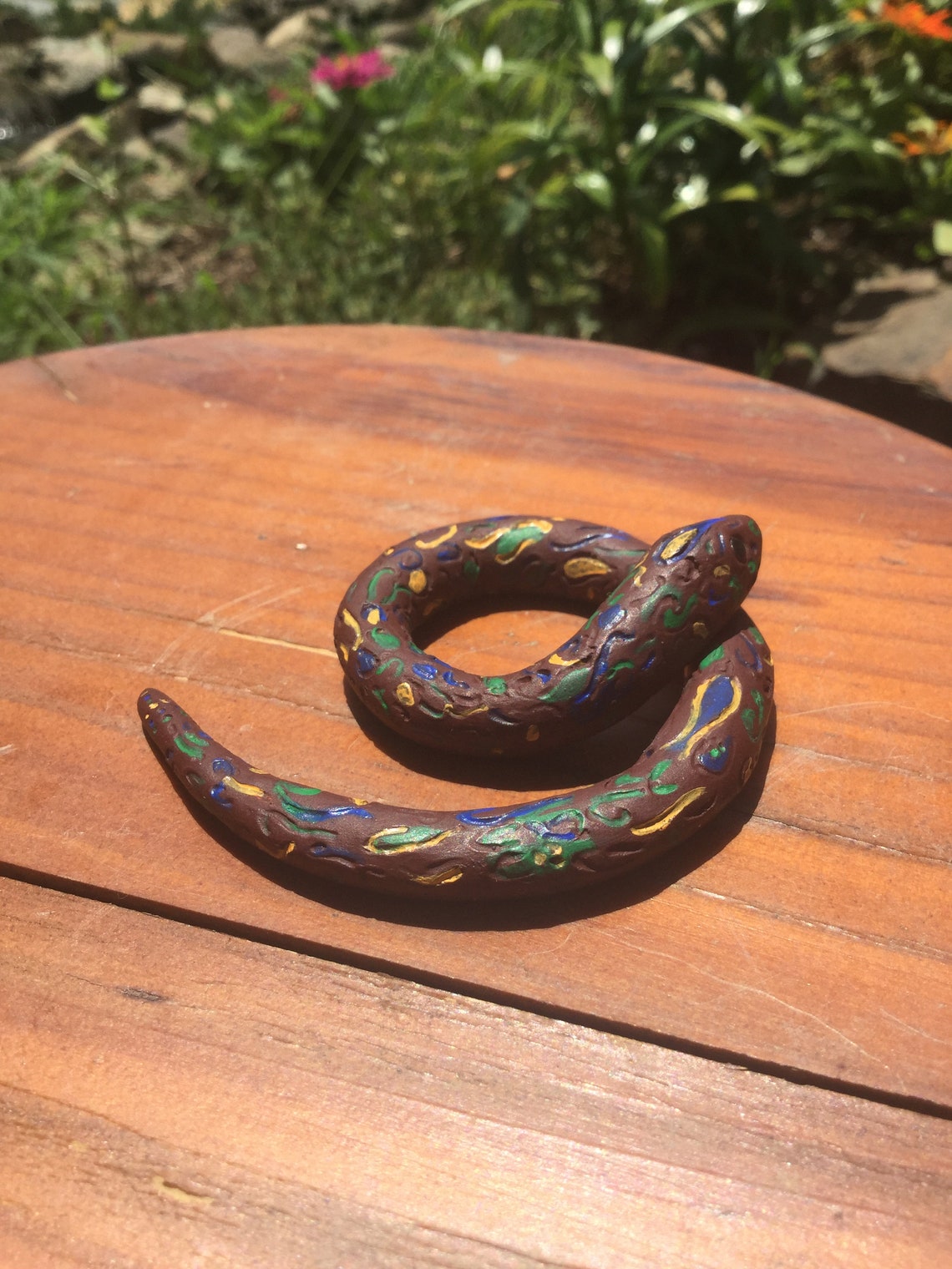 Clay Jade Marine and Amber Flecked Snake Hand-sculpted and | Etsy