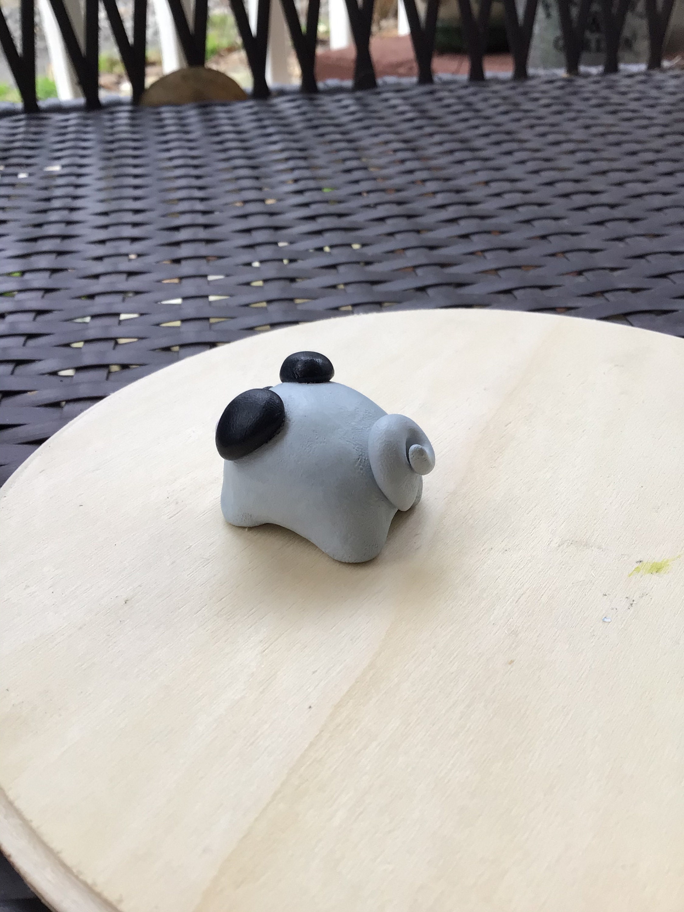 Tiny Gray Pug Handmade Clay Sculpture - Etsy