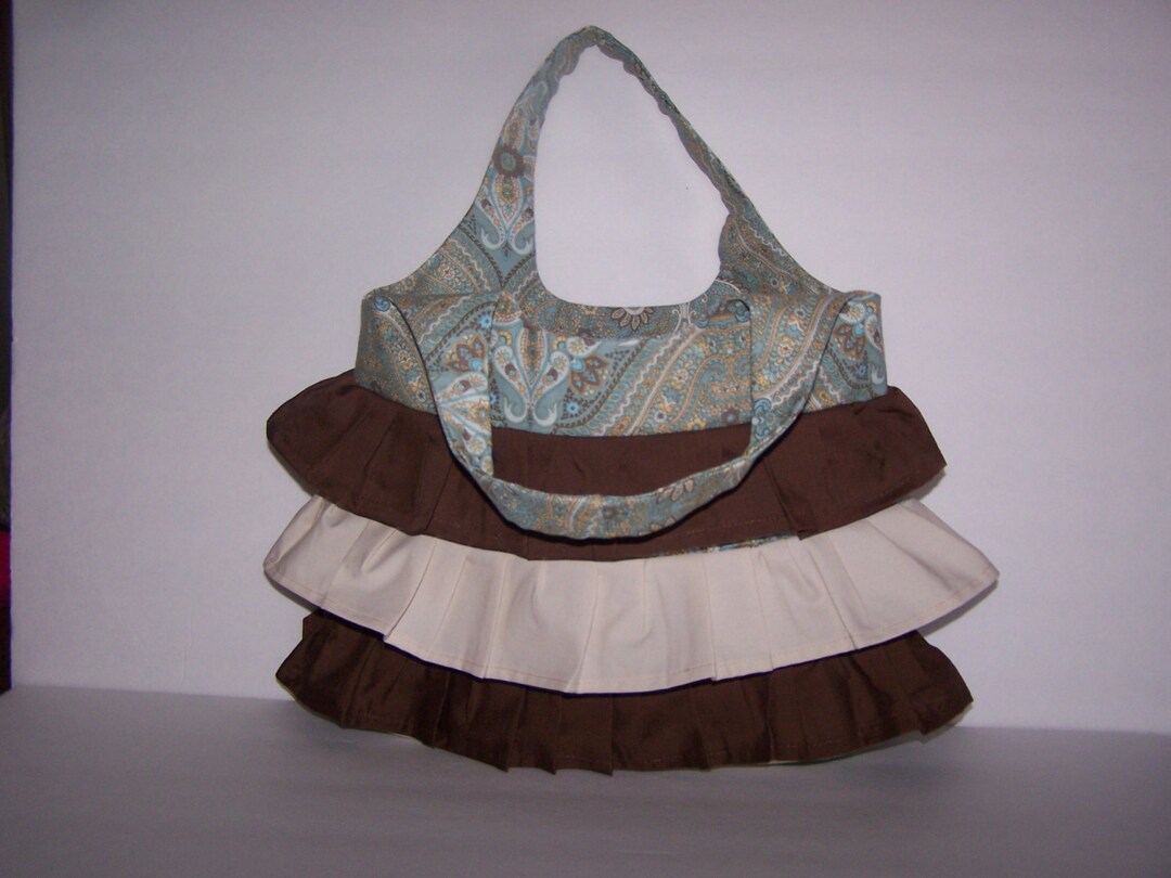 Ruffle Purse | Tote | 3 Tier Ruffles | Cotton Lining | Inside Pocket ...