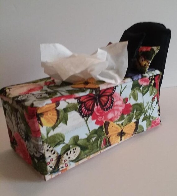 Bed Shaped Tissue Box Cover Two Mini Pillows Floral | Etsy