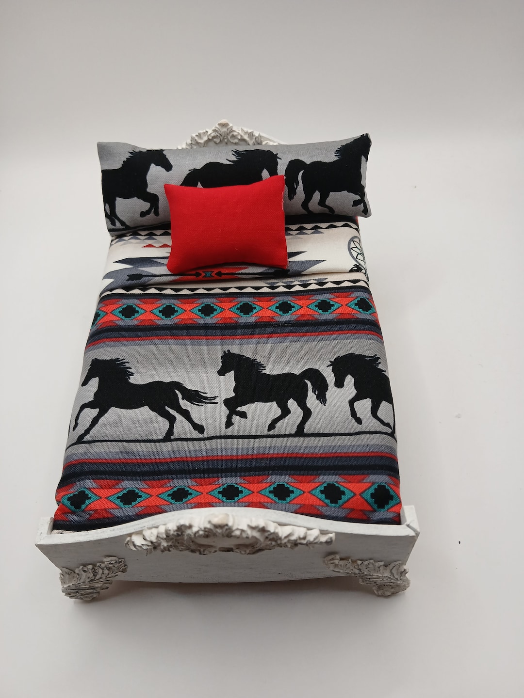 1:12 Scale 4 Pc Full Size South Western Comforter Set With Coordinating ...