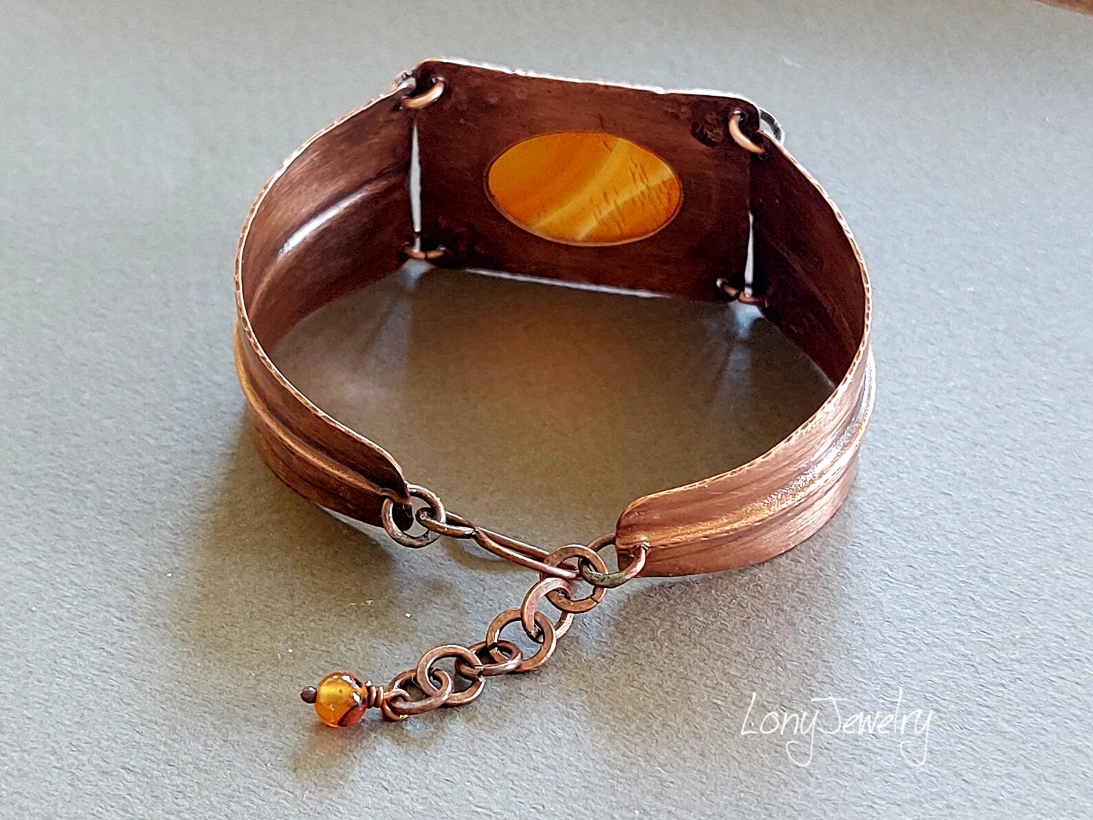 Stone Bracelet Rustic Copper Bracelet Artisan Bracelet - Etsy