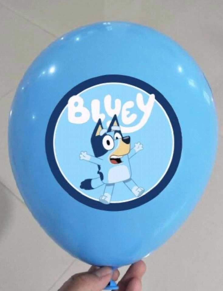 Bluey Theme Party Balloons PACK OF 6 Blue with Multicolour | Etsy