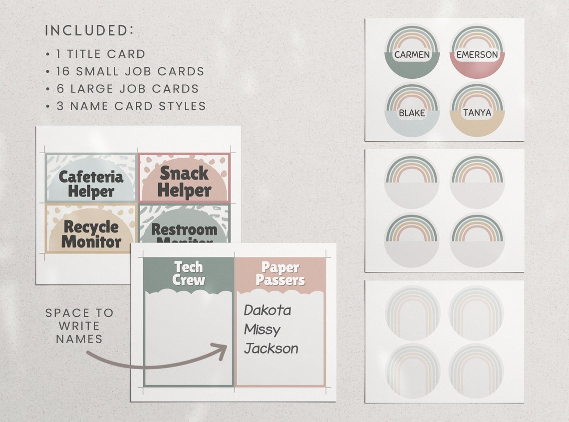 Editable Classroom Job Display Modern Cute Classroom Decor - Etsy