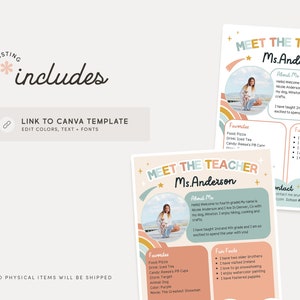 Meet the Teacher Classroom Printable Template, Back to School Pastel ...