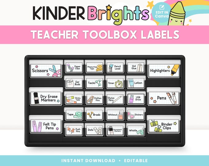 Classroom Labels Editable Templates, Bright Pastels Classroom ...