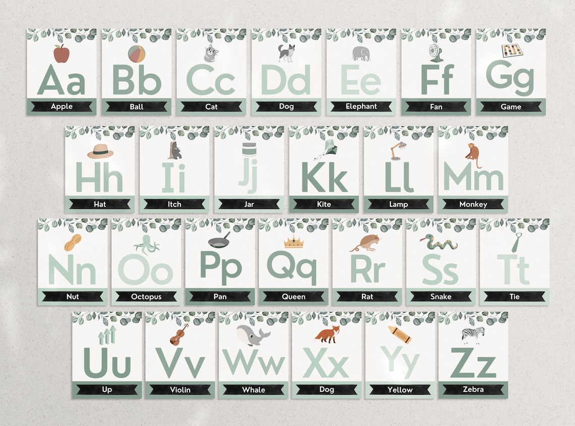 Alphabet Classroom Editable Posters Letter Printables | Etsy