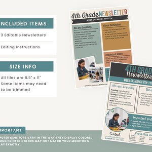 Classroom Newsletter Editable Templates, Back to School, Boho Classroom ...