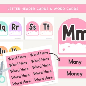 Classroom Word Wall Display, Editable Pastel Canva Templates, Bright ...