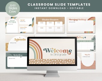 Boho Classroom Google Slides and Canva Editable Presentation Templates ...