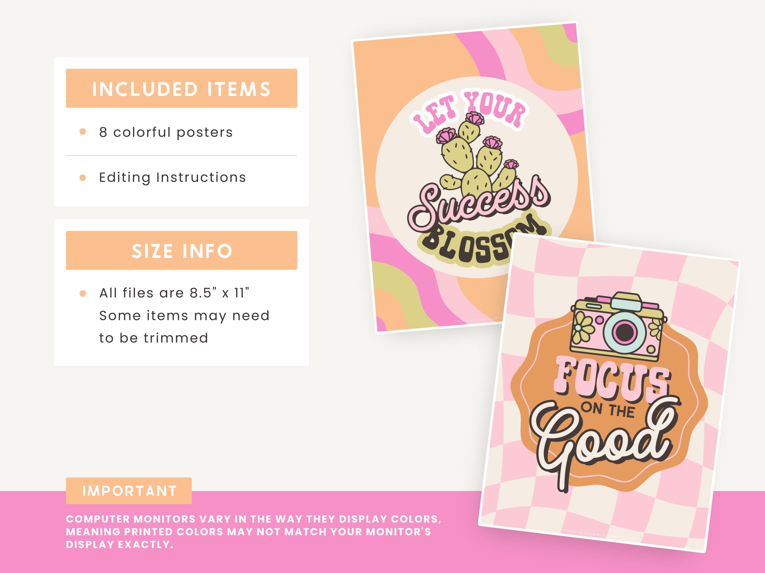 Growth Mindset Editable Classroom Printable Posters, Desert Bright ...