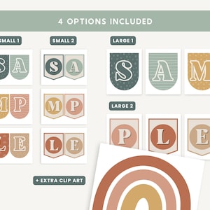 Classroom Bulletin Board Letters, Editable in Canva, Boho Modern ...