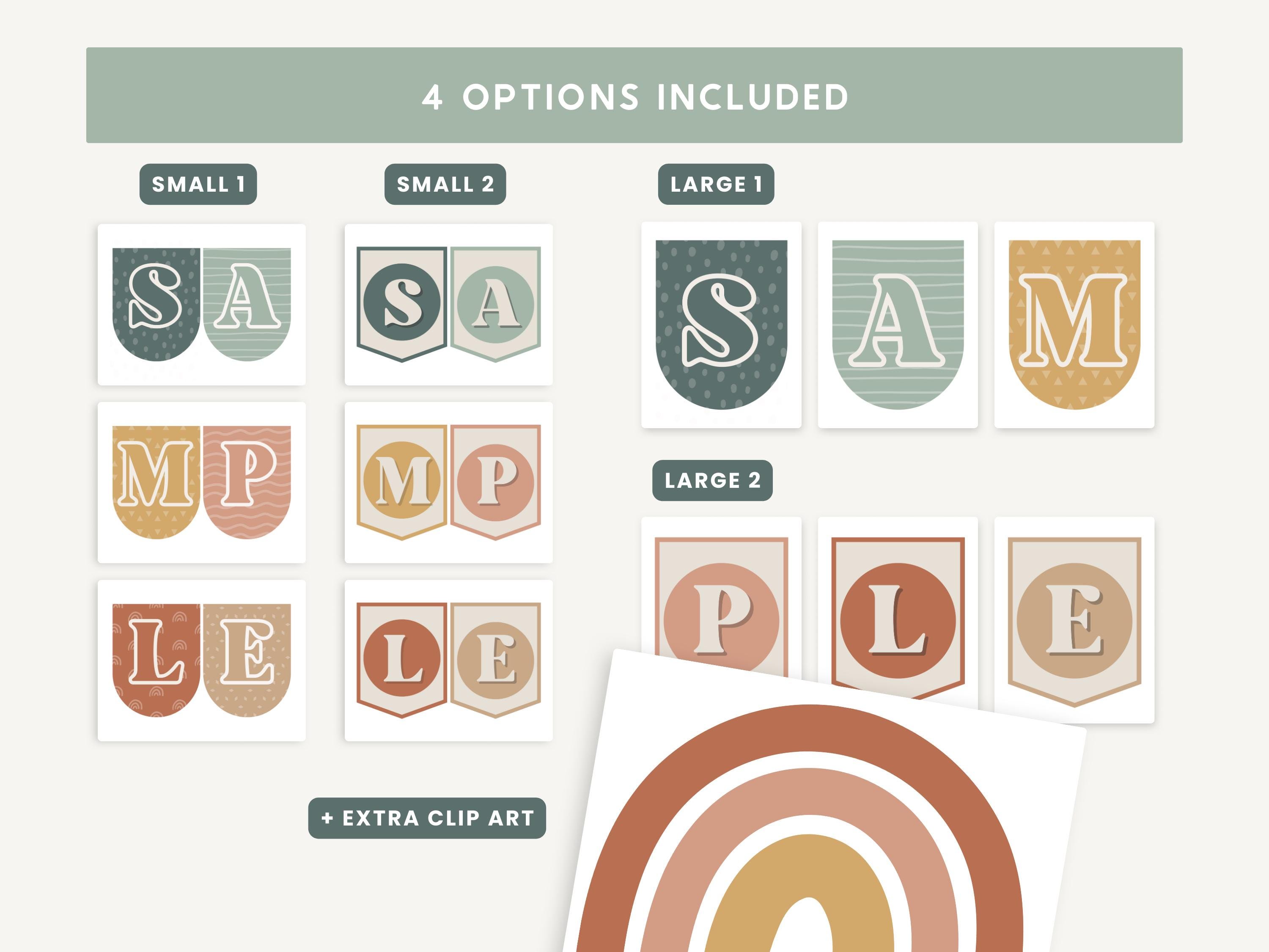 Classroom Bulletin Board Letters, Editable in Canva, Boho Modern ...