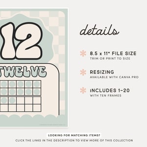 Number Ten Frames Classroom Editable Posters, Pastel Retro Counting ...