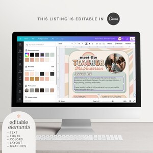 Meet the Teacher Classroom Printable Template, Teacher Introduction ...