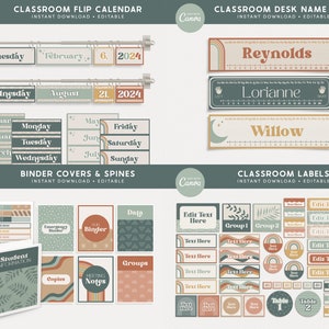 Editable Classroom Modern Boho Complete Collection Printable Bundle ...