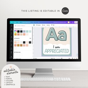 Alphabet Classroom Editable Posters, Pastel Letter Templates, Soft ...